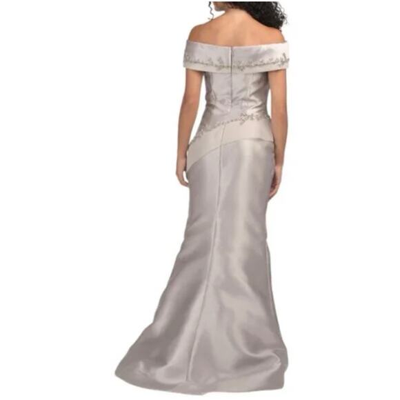 Terani Couture | Dresses | Terani Couture T3356 Off Shoulder Taupe ...
